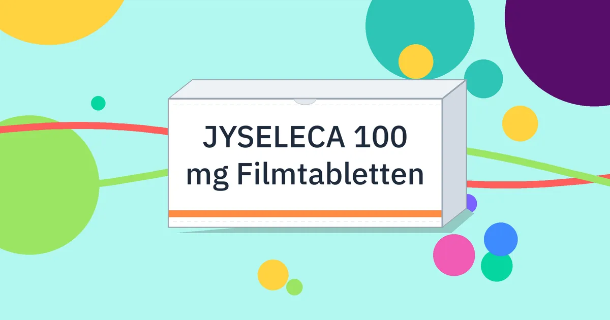 Symbolbild: Packung mit der Aufschrift JYSELECA 100 mg Filmtabletten (PZN 17899476) – Verfügbarkeit und Bezug in Apotheken in Frankfurt am Main