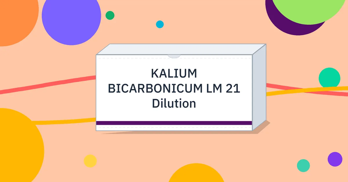 Symbolbild: Packung mit der Aufschrift KALIUM BICARBONICUM LM 21 Dilution (PZN 13783541) – Verfügbarkeit und Bezug in Apotheken in Frankfurt am Main