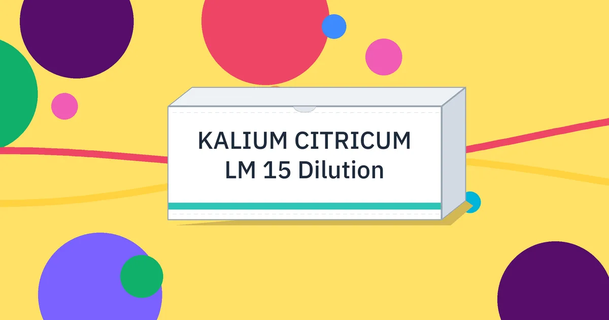 Symbolbild: Packung mit der Aufschrift KALIUM CITRICUM LM 15 Dilution (PZN 12920160) – Verfügbarkeit und Bezug in Apotheken in Frankfurt am Main