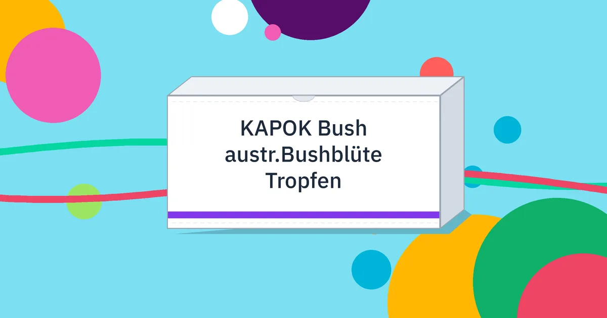 Symbolbild: Packung mit der Aufschrift KAPOK Bush austr.Bushblüte Tropfen (PZN 06126618) – Verfügbarkeit und Bezug in Apotheken in Frankfurt am Main