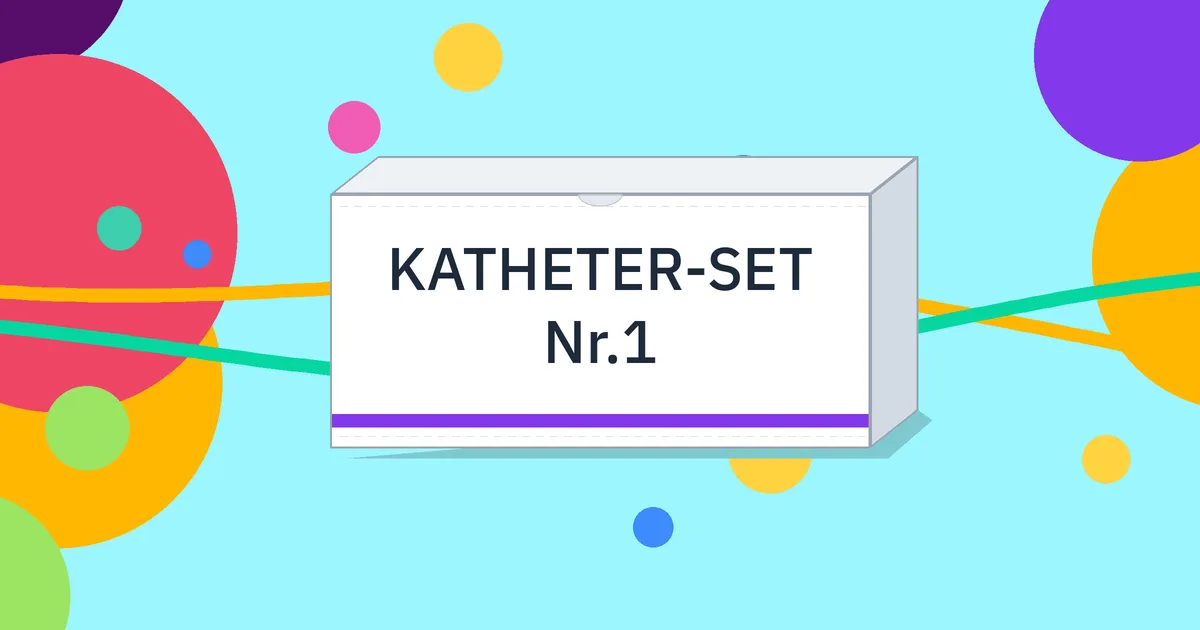 Symbolbild: Packung mit der Aufschrift KATHETER-SET Nr.1 (PZN 02441702) – Verfügbarkeit und Bezug in Apotheken in Frankfurt am Main
