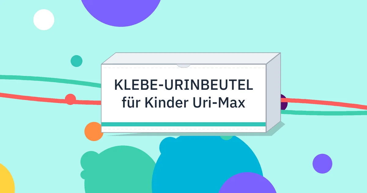 Symbolbild: Packung mit der Aufschrift KLEBE-URINBEUTEL für Kinder Uri-Max (PZN 03127698) – Verfügbarkeit und Bezug in Apotheken in Frankfurt am Main