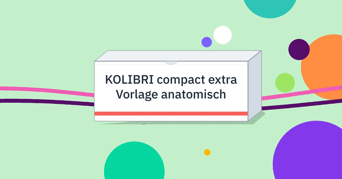 Symbolbild: Packung mit der Aufschrift KOLIBRI compact extra Vorlage anatomisch (PZN 12575450) – Verfügbarkeit und Bezug in Apotheken in Frankfurt am Main