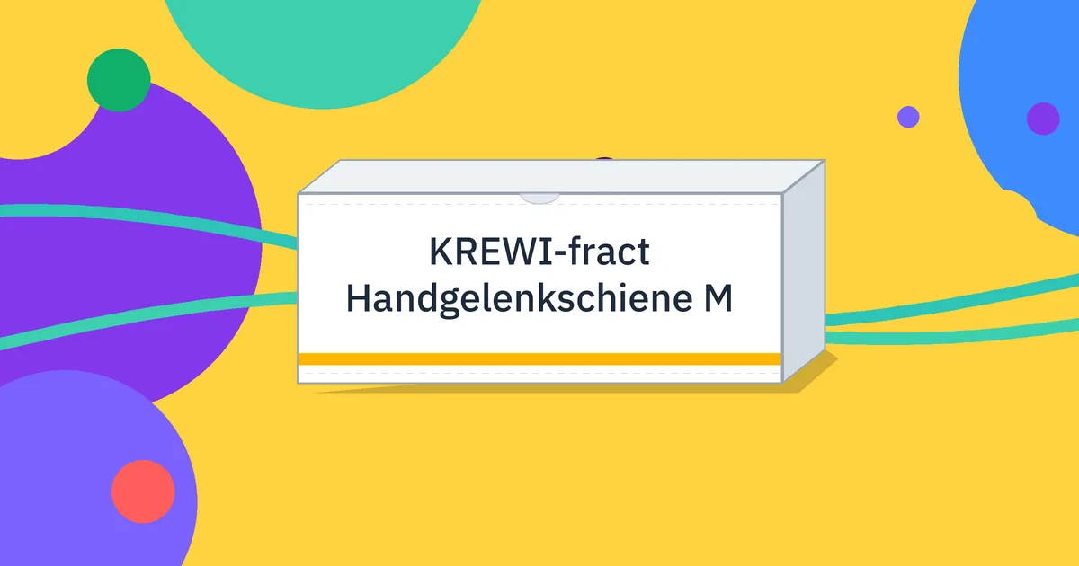 Symbolbild: Packung mit der Aufschrift KREWI-fract Handgelenkschiene M (PZN 17300404) – Verfügbarkeit und Bezug in Apotheken in Frankfurt am Main