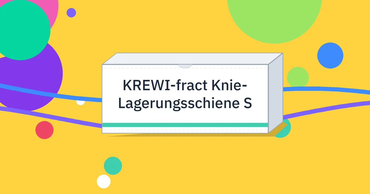 Symbolbild: Packung mit der Aufschrift KREWI-fract Knie-Lagerungsschiene S (PZN 17300485) – Verfügbarkeit und Bezug in Apotheken in Frankfurt am Main
