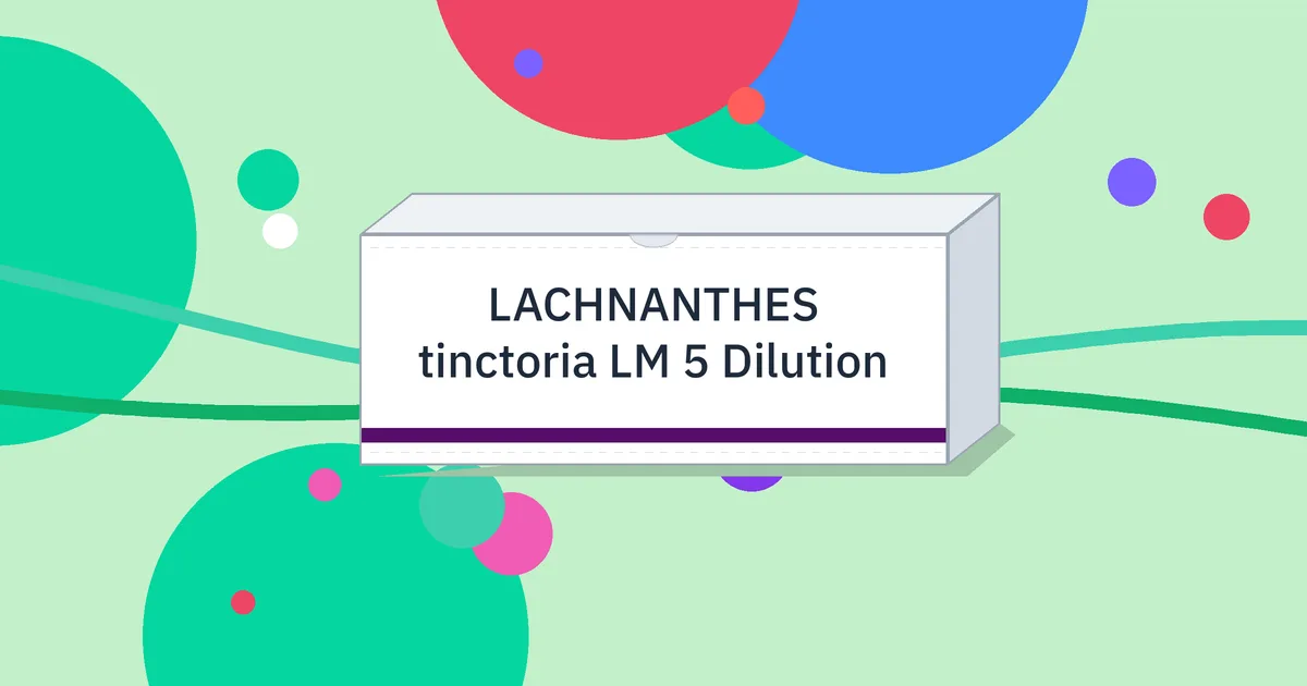Symbolbild: Packung mit der Aufschrift LACHNANTHES tinctoria LM 5 Dilution (PZN 13520244) – Verfügbarkeit und Bezug in Apotheken in Frankfurt am Main