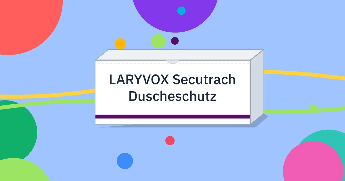 Symbolbild: Packung mit der Aufschrift LARYVOX Secutrach Duscheschutz (PZN 10331531) – Verfügbarkeit und Bezug in Apotheken in Frankfurt am Main