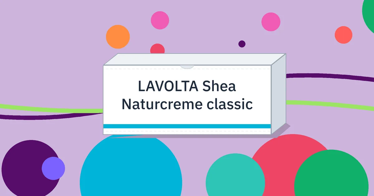 Symbolbild: Packung mit der Aufschrift LAVOLTA Shea Naturcreme classic (PZN 15877542) – Verfügbarkeit und Bezug in Apotheken in Frankfurt am Main
