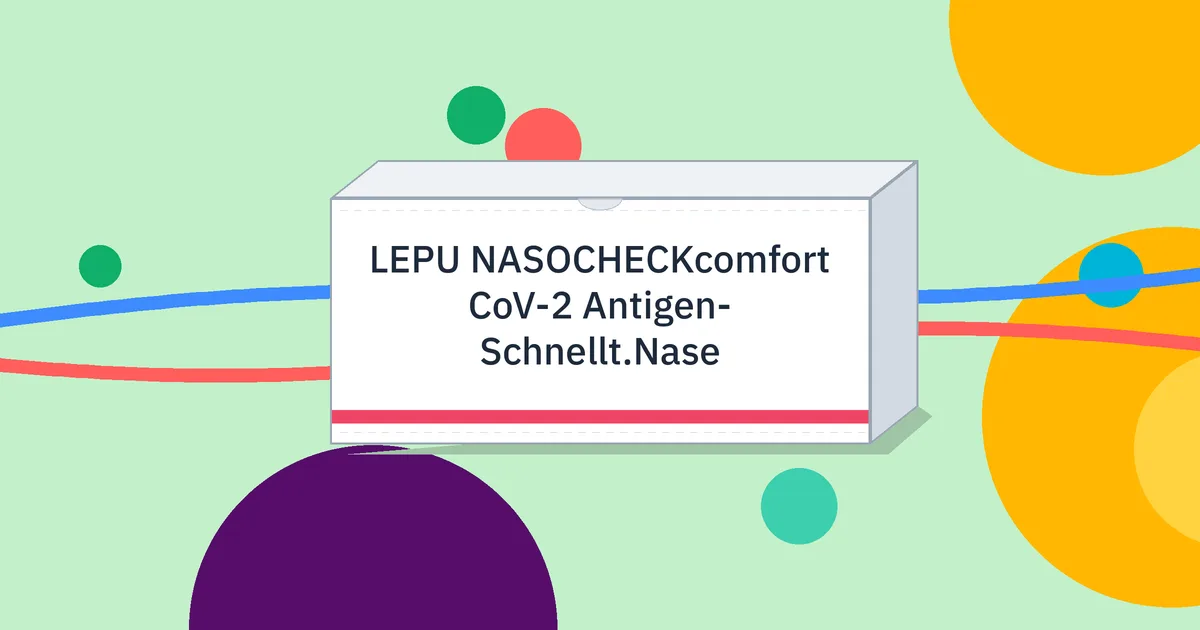 Symbolbild: Packung mit der Aufschrift LEPU NASOCHECKcomfort CoV-2 Antigen-Schnellt.Nase (PZN 17417997) – Verfügbarkeit und Bezug in Apotheken in Frankfurt am Main