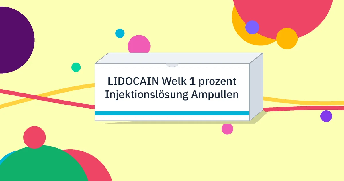 Symbolbild: Packung mit der Aufschrift LIDOCAIN Welk 1 prozent Injektionslösung Ampullen (PZN 03463019) – Verfügbarkeit und Bezug in Apotheken in Frankfurt am Main