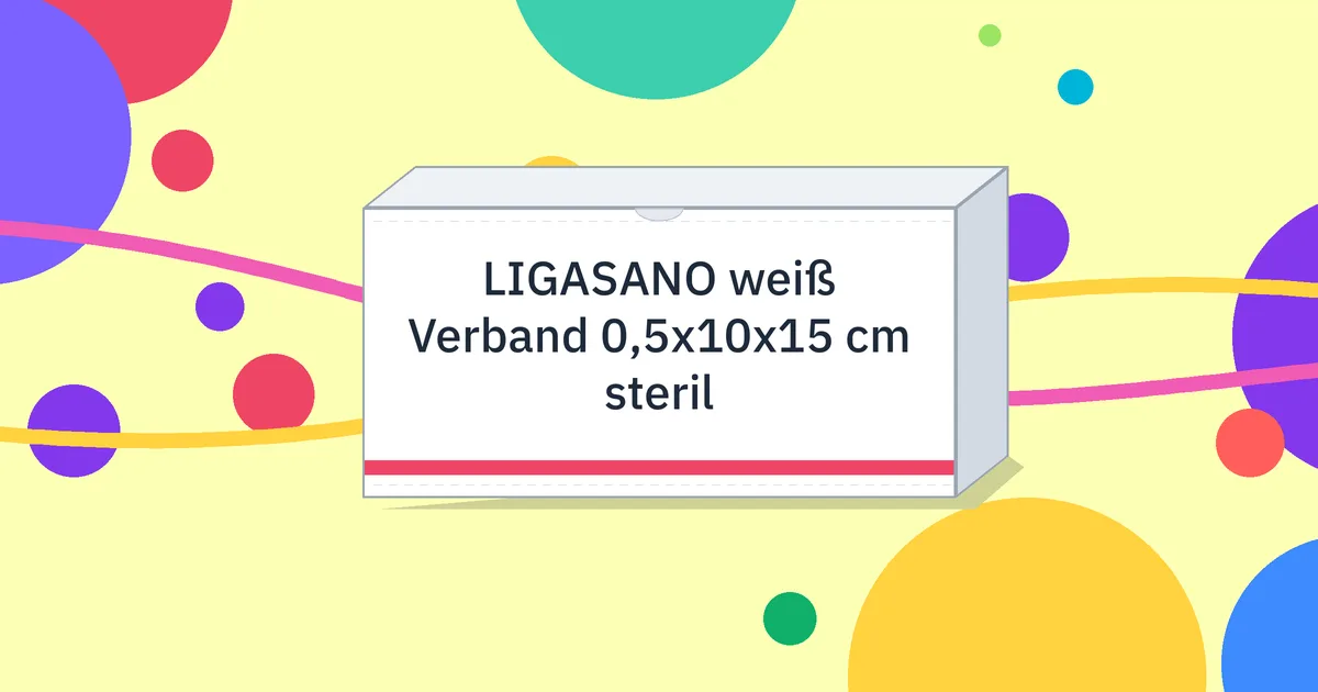 Symbolbild: Packung mit der Aufschrift LIGASANO weiß Verband 0,5x10x15 cm steril (PZN 20171749) – Verfügbarkeit und Bezug in Apotheken in Frankfurt am Main