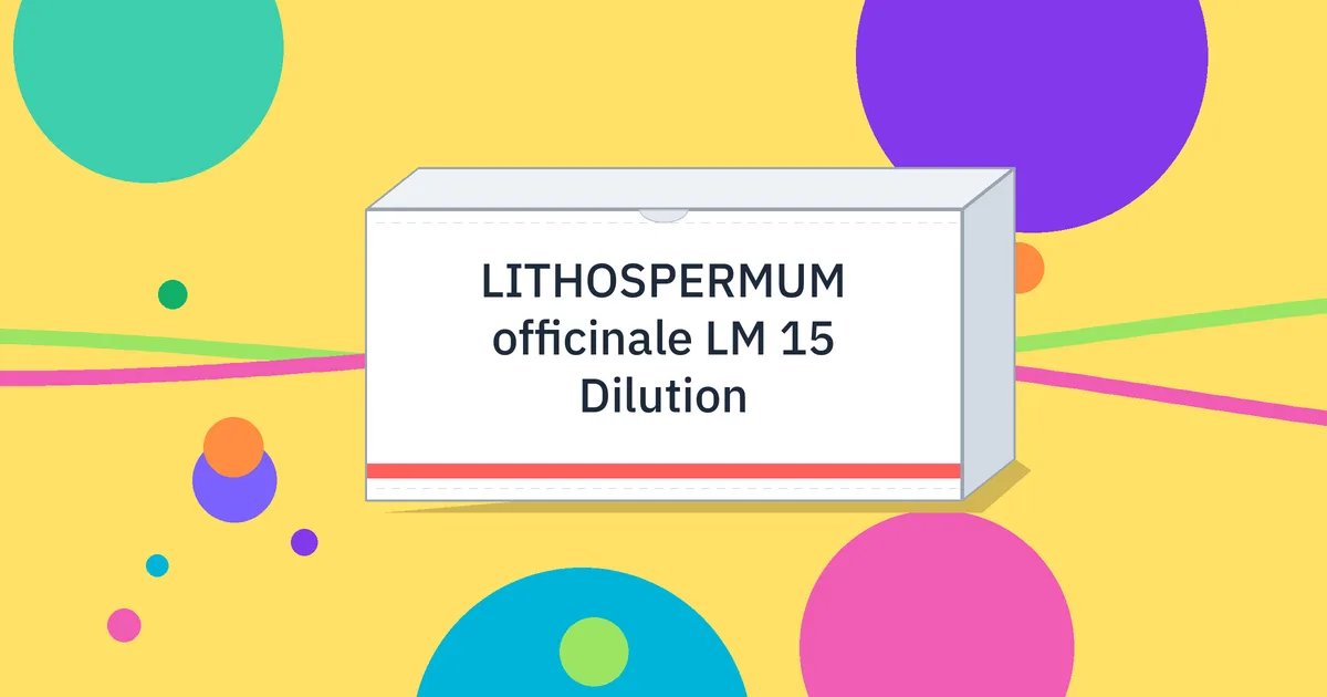 Symbolbild: Packung mit der Aufschrift LITHOSPERMUM officinale LM 15 Dilution (PZN 13532069) – Verfügbarkeit und Bezug in Apotheken in Frankfurt am Main