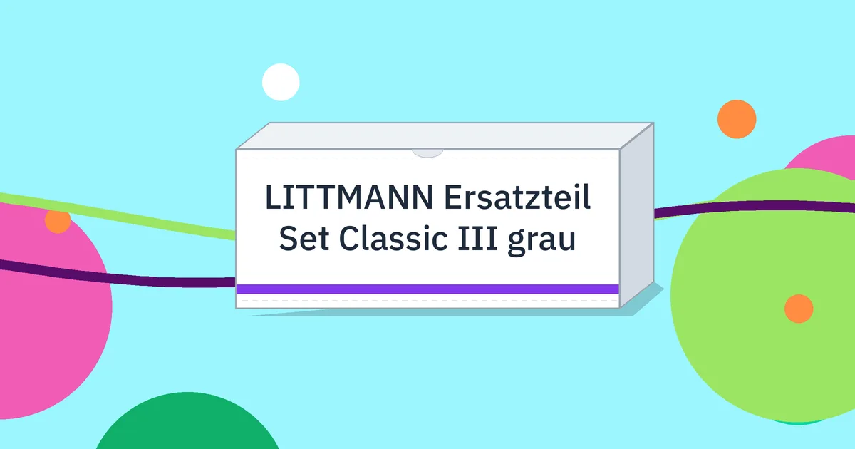 Symbolbild: Packung mit der Aufschrift LITTMANN Ersatzteil Set Classic III grau (PZN 13909315) – Verfügbarkeit und Bezug in Apotheken in Frankfurt am Main