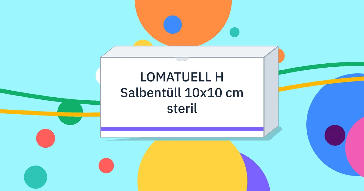 Symbolbild: Packung mit der Aufschrift LOMATUELL H Salbentüll 10x10 cm steril (PZN 15862428) – Verfügbarkeit und Bezug in Apotheken in Frankfurt am Main