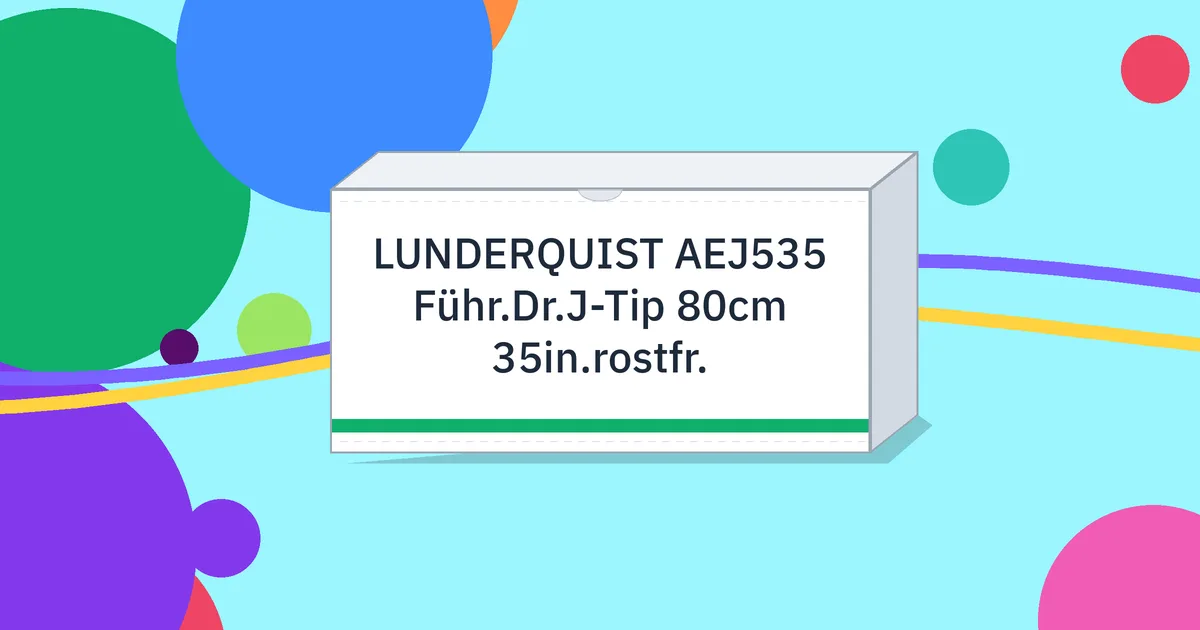 Symbolbild: Packung mit der Aufschrift LUNDERQUIST AEJ535 Führ.Dr.J-Tip 80cm 35in.rostfr. (PZN 17509110) – Verfügbarkeit und Bezug in Apotheken in Frankfurt am Main