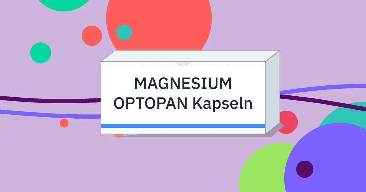 Symbolbild: Packung mit der Aufschrift MAGNESIUM OPTOPAN Kapseln (PZN 04319951) – Verfügbarkeit und Bezug in Apotheken in Frankfurt am Main