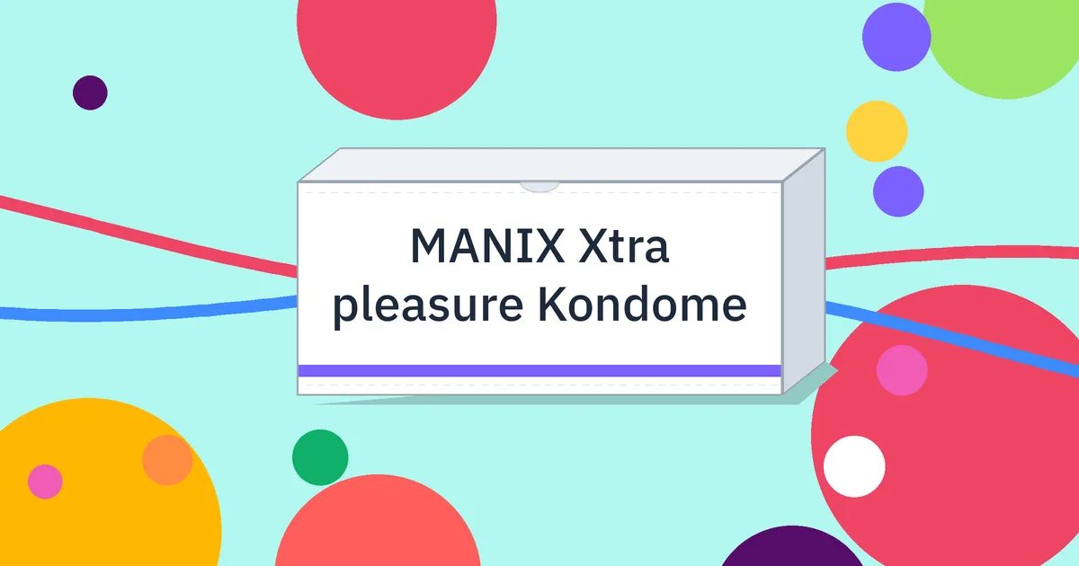 Symbolbild: Packung mit der Aufschrift MANIX Xtra pleasure Kondome (PZN 16826216) – Verfügbarkeit und Bezug in Apotheken in Frankfurt am Main