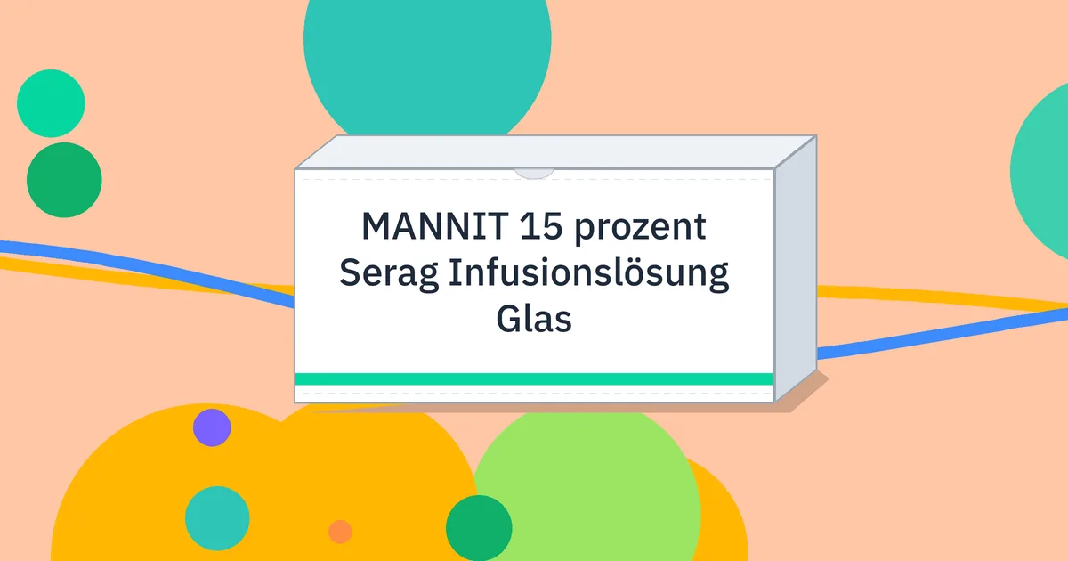 Symbolbild: Packung mit der Aufschrift MANNIT 15 prozent Serag Infusionslösung Glas (PZN 03454598) – Verfügbarkeit und Bezug in Apotheken in Frankfurt am Main