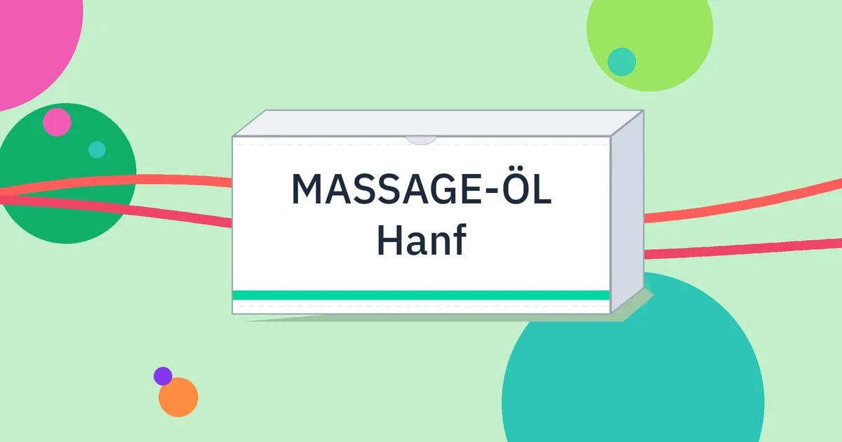 Symbolbild: Packung mit der Aufschrift MASSAGE-ÖL Hanf (PZN 14401211) – Verfügbarkeit und Bezug in Apotheken in Frankfurt am Main