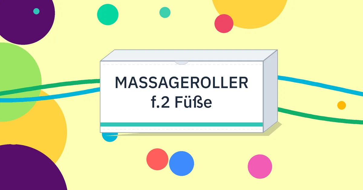Symbolbild: Packung mit der Aufschrift MASSAGEROLLER f.2 Füße (PZN 10076406) – Verfügbarkeit und Bezug in Apotheken in Frankfurt am Main