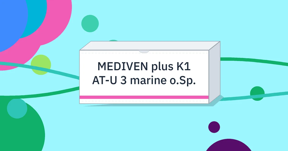 Symbolbild: Packung mit der Aufschrift MEDIVEN plus K1 AT-U 3 marine o.Sp. (PZN 15029848) – Verfügbarkeit und Bezug in Apotheken in Frankfurt am Main
