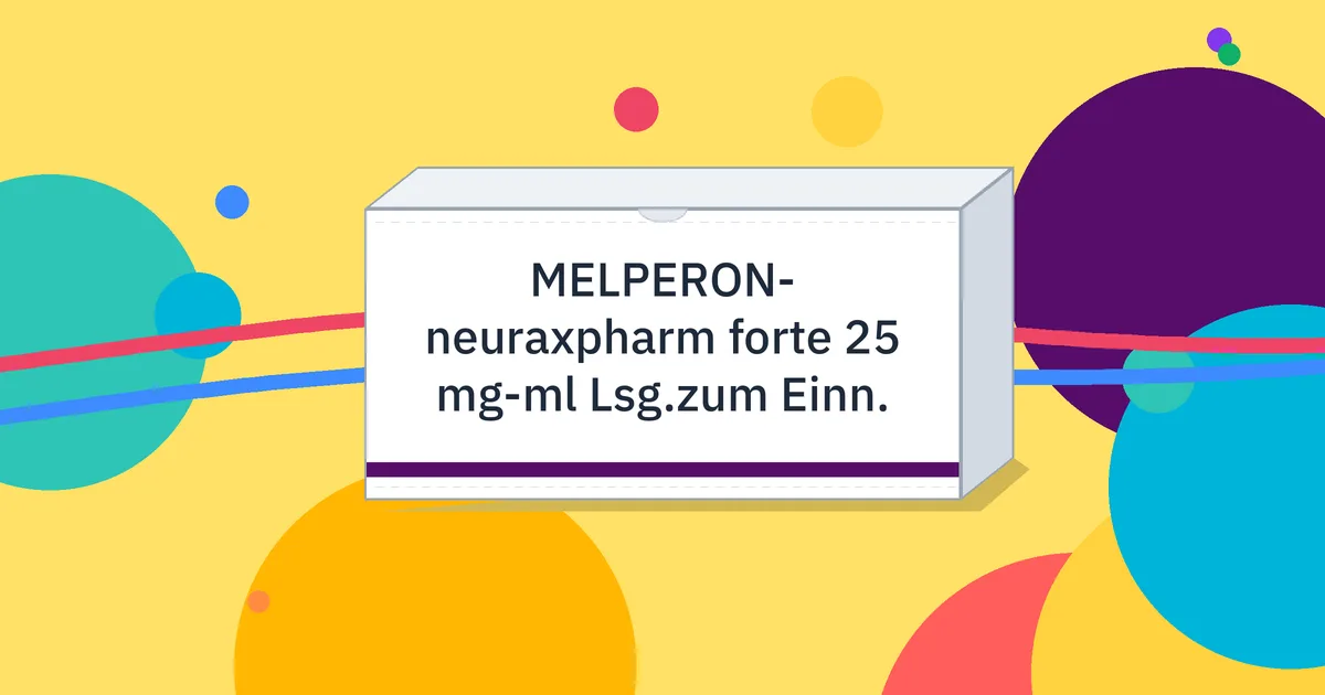 Symbolbild: Packung mit der Aufschrift MELPERON-neuraxpharm forte 25 mg-ml Lsg.zum Einn. (PZN 03421995) – Verfügbarkeit und Bezug in Apotheken in Frankfurt am Main