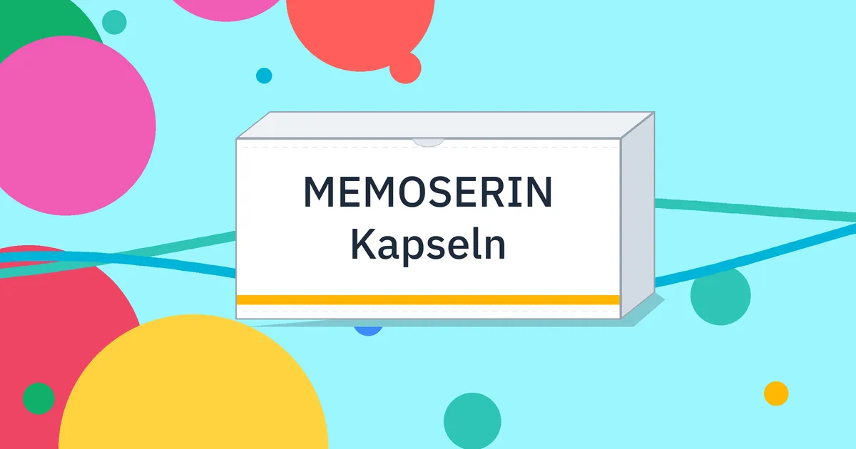 Symbolbild: Packung mit der Aufschrift MEMOSERIN Kapseln (PZN 05564724) – Verfügbarkeit und Bezug in Apotheken in Frankfurt am Main