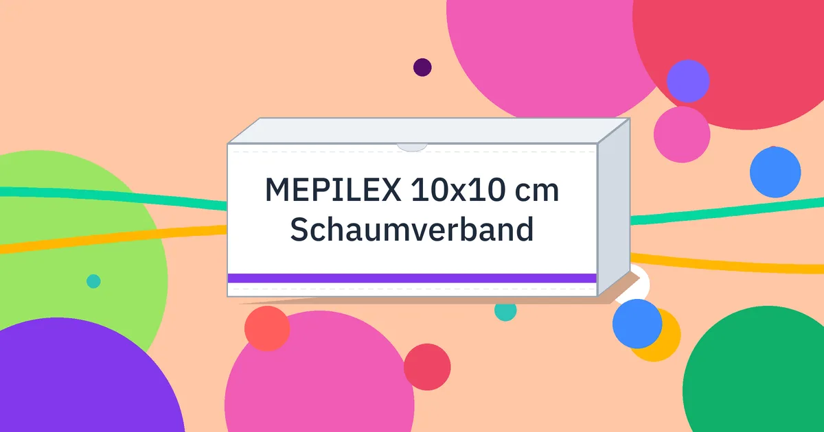 Symbolbild: Packung mit der Aufschrift MEPILEX 10x10 cm Schaumverband (PZN 18255611) – Verfügbarkeit und Bezug in Apotheken in Frankfurt am Main