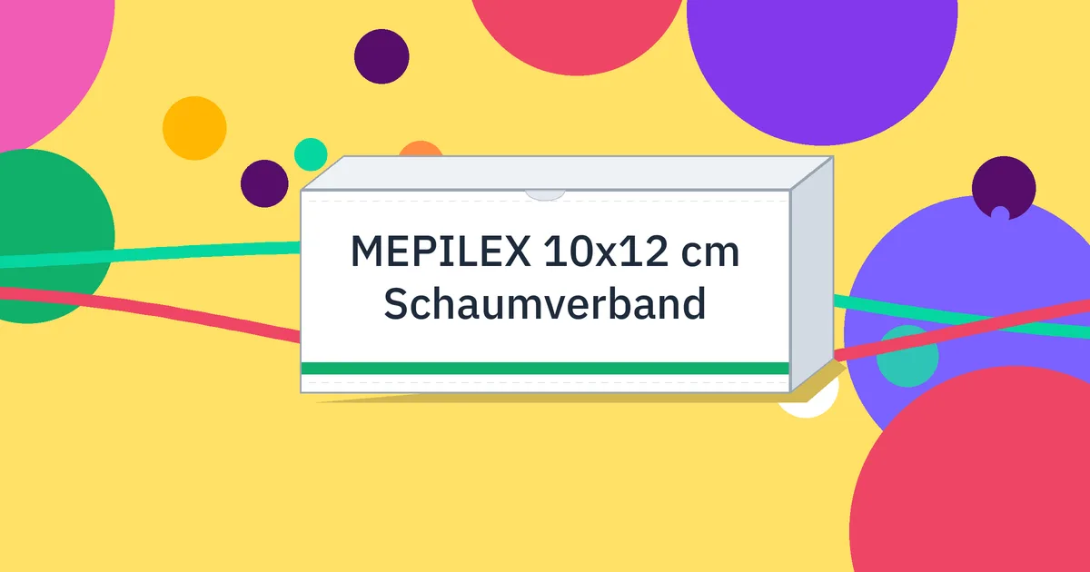 Symbolbild: Packung mit der Aufschrift MEPILEX 10x12 cm Schaumverband (PZN 13719460) – Verfügbarkeit und Bezug in Apotheken in Frankfurt am Main