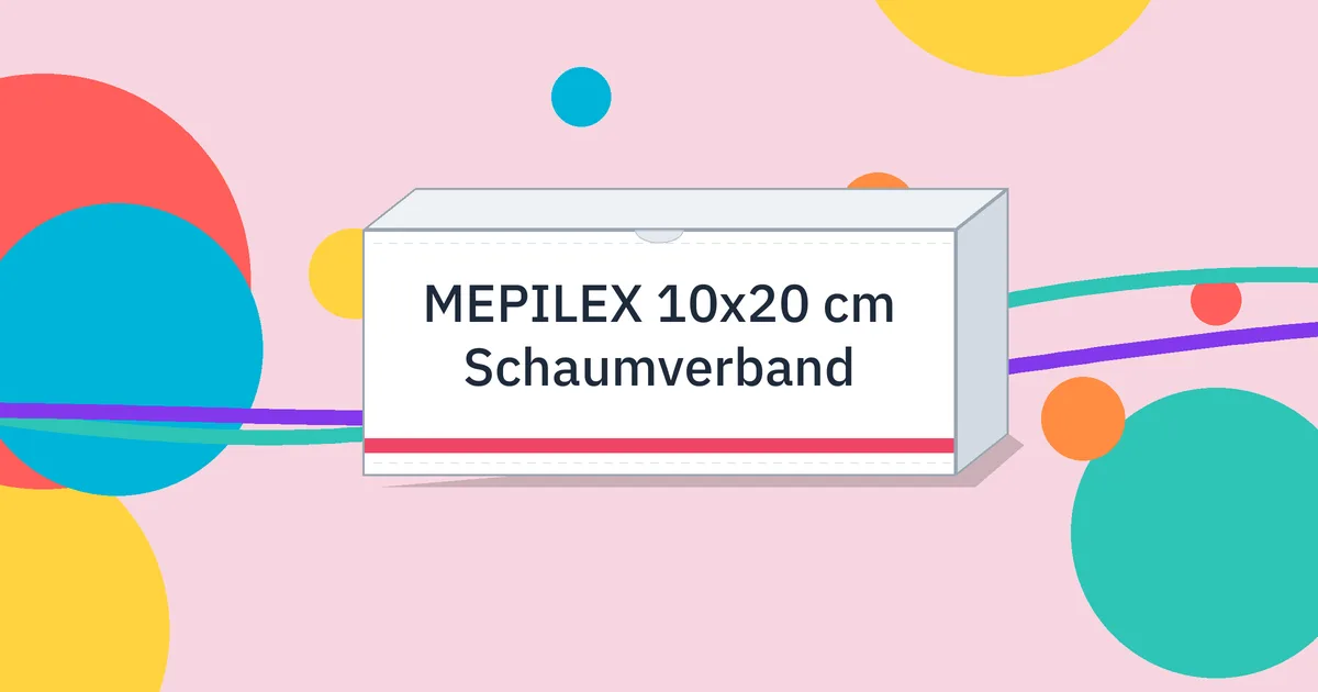 Symbolbild: Packung mit der Aufschrift MEPILEX 10x20 cm Schaumverband (PZN 17307843) – Verfügbarkeit und Bezug in Apotheken in Frankfurt am Main