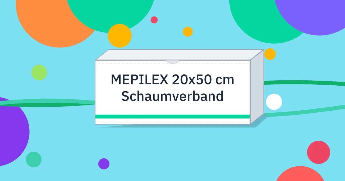 Symbolbild: Packung mit der Aufschrift MEPILEX 20x50 cm Schaumverband (PZN 11690717) – Verfügbarkeit und Bezug in Apotheken in Frankfurt am Main