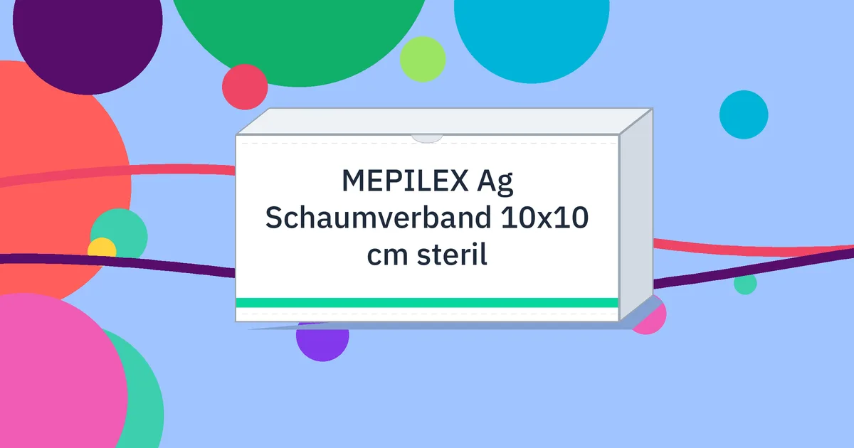 Symbolbild: Packung mit der Aufschrift MEPILEX Ag Schaumverband 10x10 cm steril (PZN 18052049) – Verfügbarkeit und Bezug in Apotheken in Frankfurt am Main