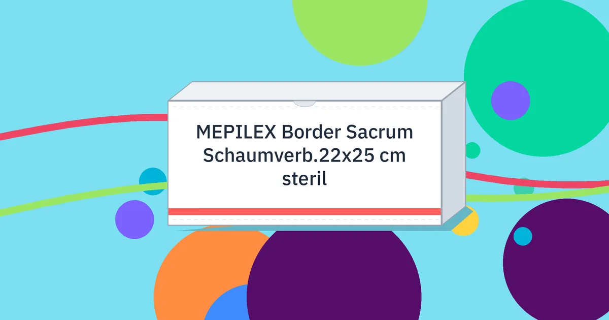 Symbolbild: Packung mit der Aufschrift MEPILEX Border Sacrum Schaumverb.22x25 cm steril (PZN 18411241) – Verfügbarkeit und Bezug in Apotheken in Frankfurt am Main