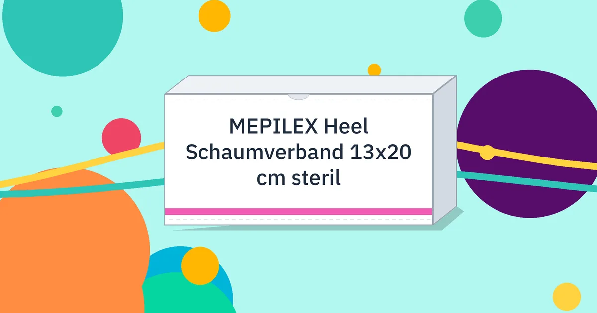 Symbolbild: Packung mit der Aufschrift MEPILEX Heel Schaumverband 13x20 cm steril (PZN 14335224) – Verfügbarkeit und Bezug in Apotheken in Frankfurt am Main