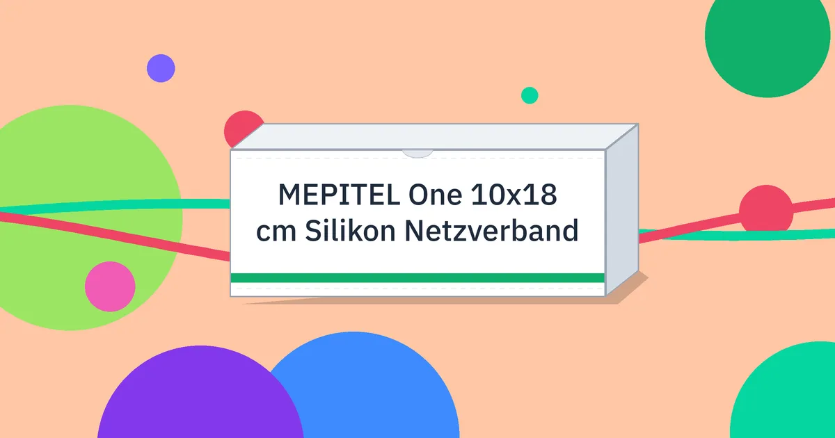 Symbolbild: Packung mit der Aufschrift MEPITEL One 10x18 cm Silikon Netzverband (PZN 12397534) – Verfügbarkeit und Bezug in Apotheken in Frankfurt am Main