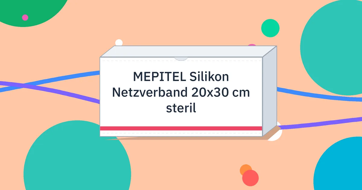 Symbolbild: Packung mit der Aufschrift MEPITEL Silikon Netzverband 20x30 cm steril (PZN 12452687) – Verfügbarkeit und Bezug in Apotheken in Frankfurt am Main