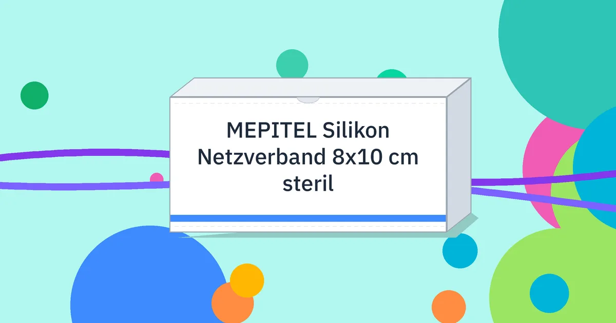 Symbolbild: Packung mit der Aufschrift MEPITEL Silikon Netzverband 8x10 cm steril (PZN 13831300) – Verfügbarkeit und Bezug in Apotheken in Frankfurt am Main