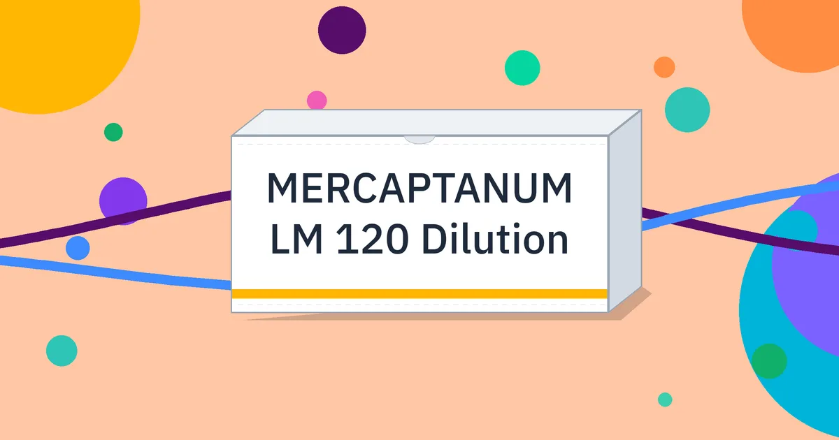 Symbolbild: Packung mit der Aufschrift MERCAPTANUM LM 120 Dilution (PZN 13605928) – Verfügbarkeit und Bezug in Apotheken in Frankfurt am Main