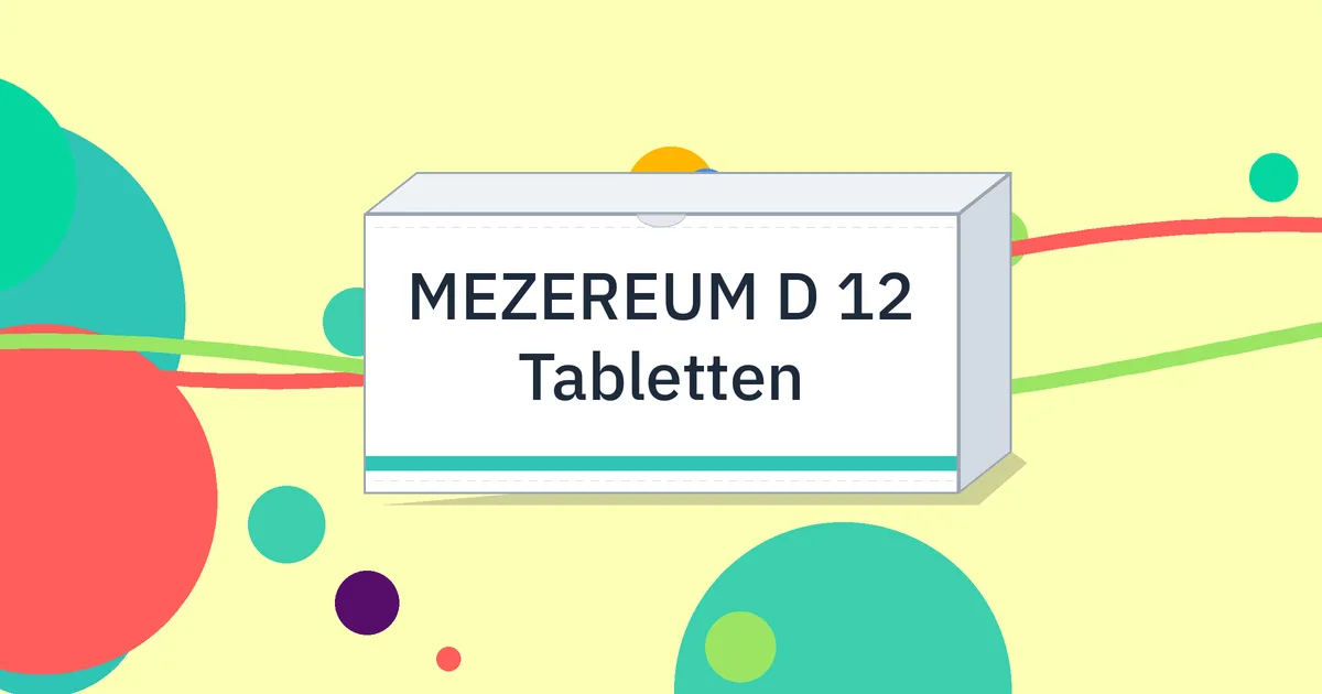 Symbolbild: Packung mit der Aufschrift MEZEREUM D 12 Tabletten (PZN 02633927) – Verfügbarkeit und Bezug in Apotheken in Frankfurt am Main