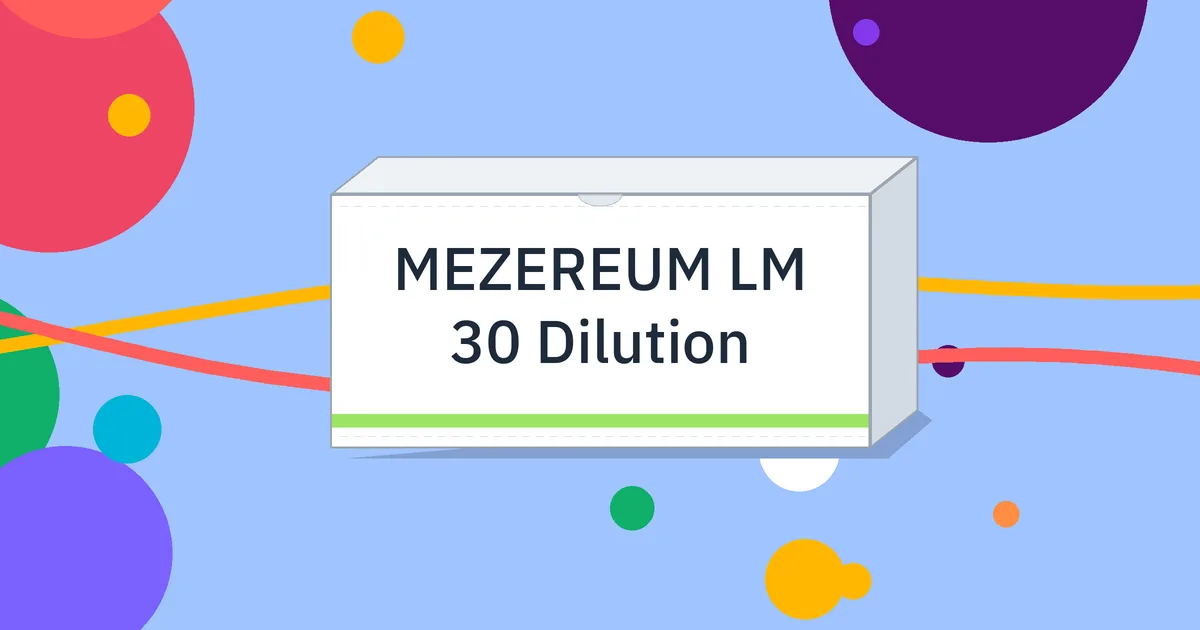 Symbolbild: Packung mit der Aufschrift MEZEREUM LM 30 Dilution (PZN 03505255) – Verfügbarkeit und Bezug in Apotheken in Frankfurt am Main