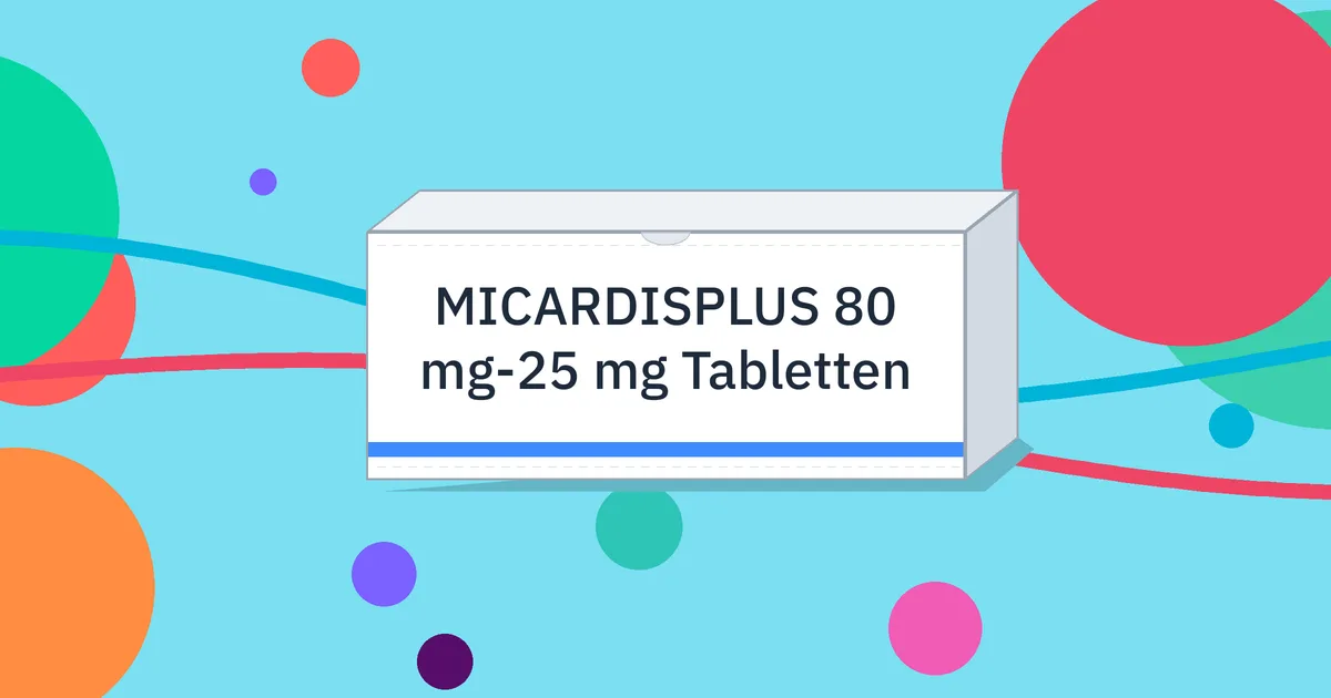 Symbolbild: Packung mit der Aufschrift MICARDISPLUS 80 mg-25 mg Tabletten (PZN 13987574) – Verfügbarkeit und Bezug in Apotheken in Frankfurt am Main