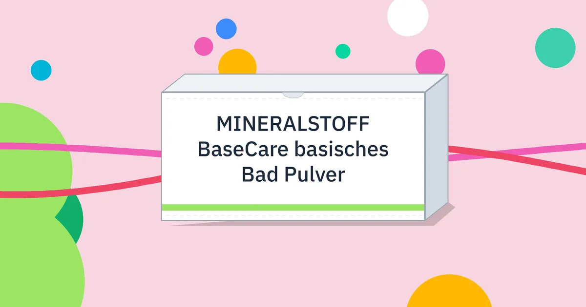 Symbolbild: Packung mit der Aufschrift MINERALSTOFF BaseCare basisches Bad Pulver (PZN 09686281) – Verfügbarkeit und Bezug in Apotheken in Frankfurt am Main