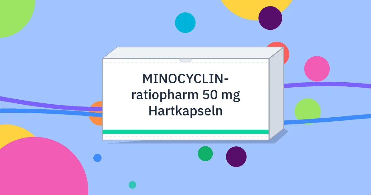 Symbolbild: Packung mit der Aufschrift MINOCYCLIN-ratiopharm 50 mg Hartkapseln (PZN 03946344) – Verfügbarkeit und Bezug in Apotheken in Frankfurt am Main