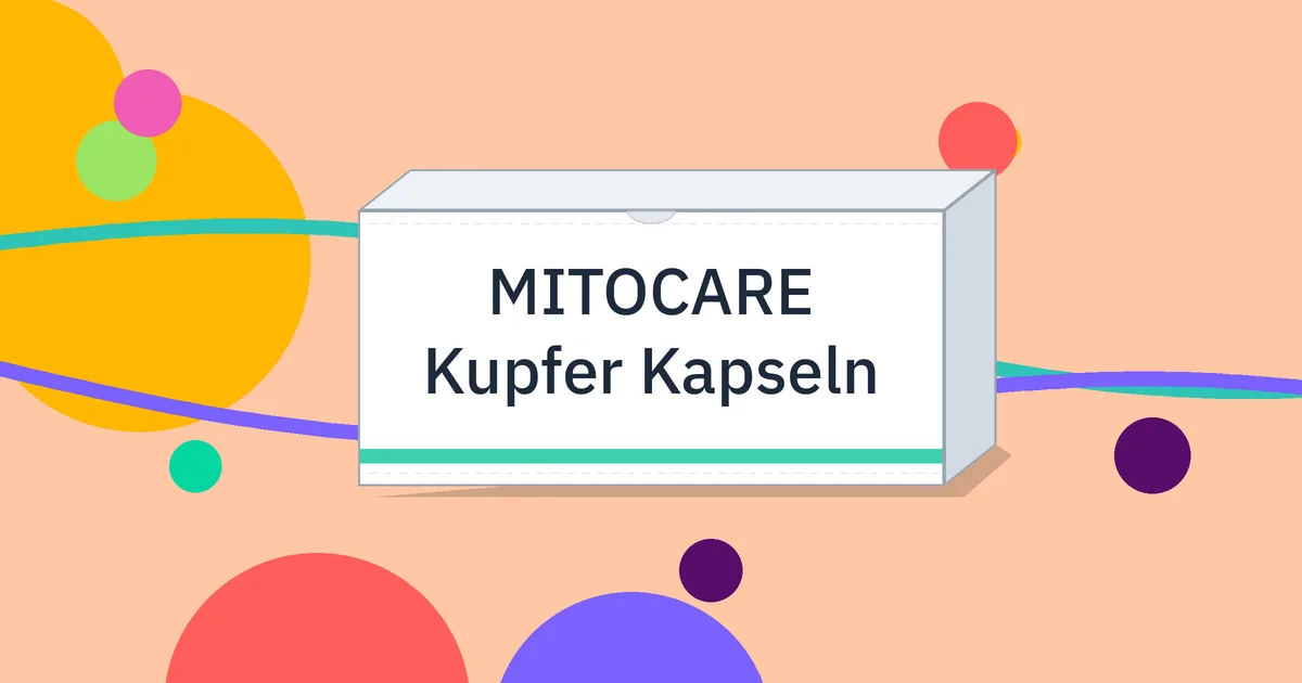 Symbolbild: Packung mit der Aufschrift MITOCARE Kupfer Kapseln (PZN 19198269) – Verfügbarkeit und Bezug in Apotheken in Frankfurt am Main
