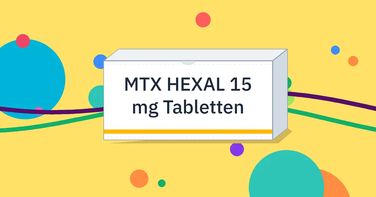 Symbolbild: Packung mit der Aufschrift MTX HEXAL 15 mg Tabletten (PZN 04946659) – Verfügbarkeit und Bezug in Apotheken in Frankfurt am Main