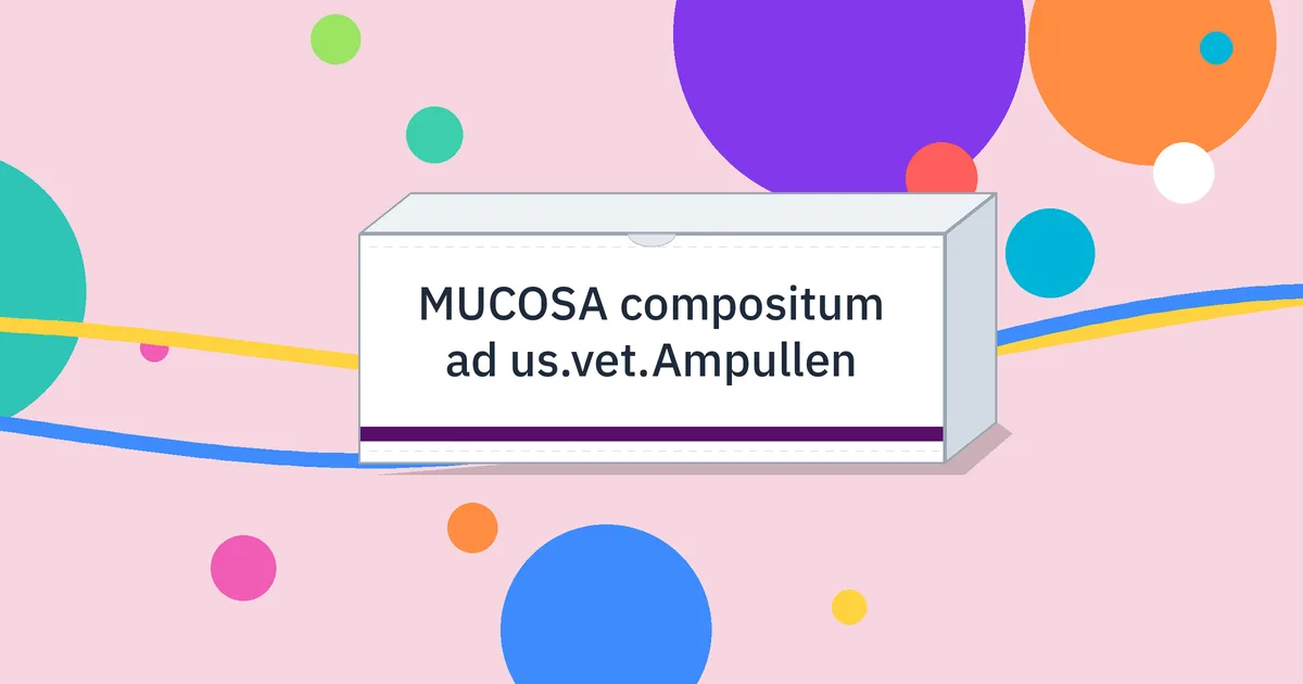 Symbolbild: Packung mit der Aufschrift MUCOSA compositum ad us.vet.Ampullen (PZN 04871335) – Verfügbarkeit und Bezug in Apotheken in Frankfurt am Main