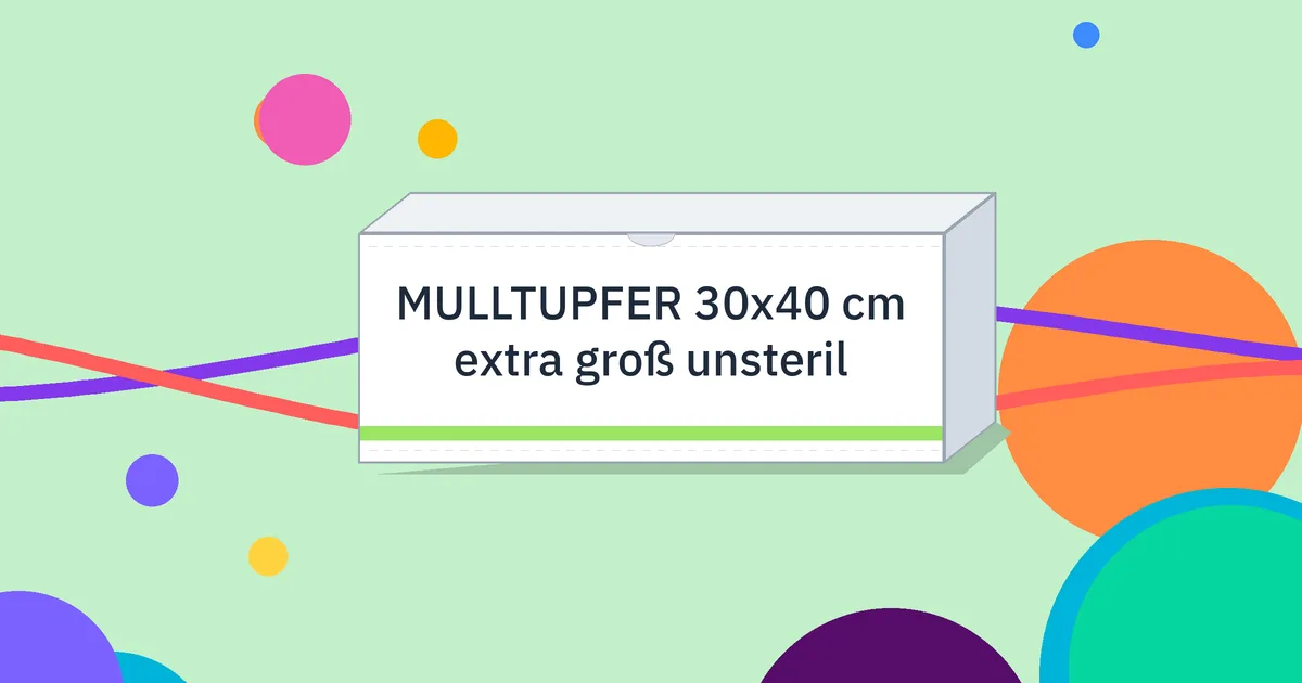 Symbolbild: Packung mit der Aufschrift MULLTUPFER 30x40 cm extra groß unsteril (PZN 08627299) – Verfügbarkeit und Bezug in Apotheken in Frankfurt am Main