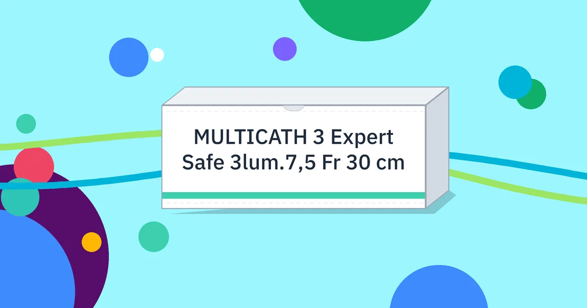 Symbolbild: Packung mit der Aufschrift MULTICATH 3 Expert Safe 3lum.7,5 Fr 30 cm (PZN 10304184) – Verfügbarkeit und Bezug in Apotheken in Frankfurt am Main