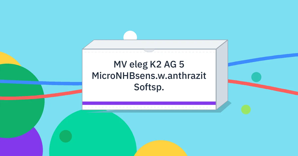 Symbolbild: Packung mit der Aufschrift MV eleg K2 AG 5 MicroNHBsens.w.anthrazit Softsp. (PZN 16072013) – Verfügbarkeit und Bezug in Apotheken in Frankfurt am Main