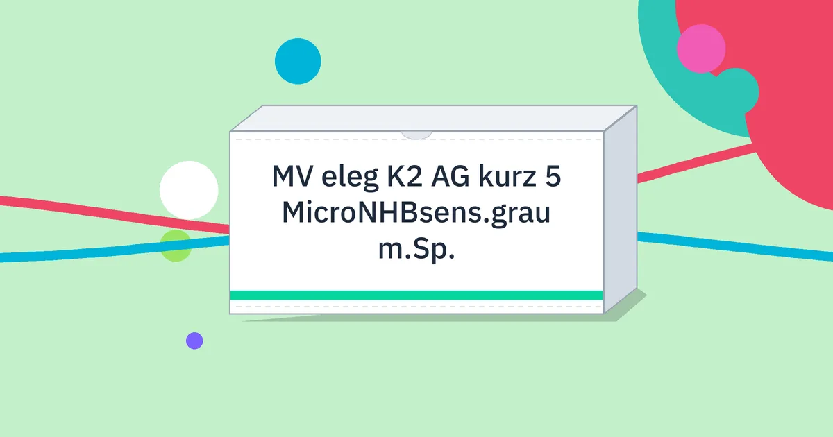 Symbolbild: Packung mit der Aufschrift MV eleg K2 AG kurz 5 MicroNHBsens.grau m.Sp. (PZN 18926821) – Verfügbarkeit und Bezug in Apotheken in Frankfurt am Main